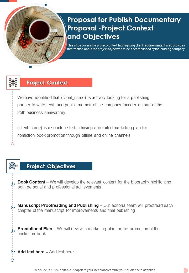 Project Context Objectives Proposal Publish Documentary Proposal One Pager