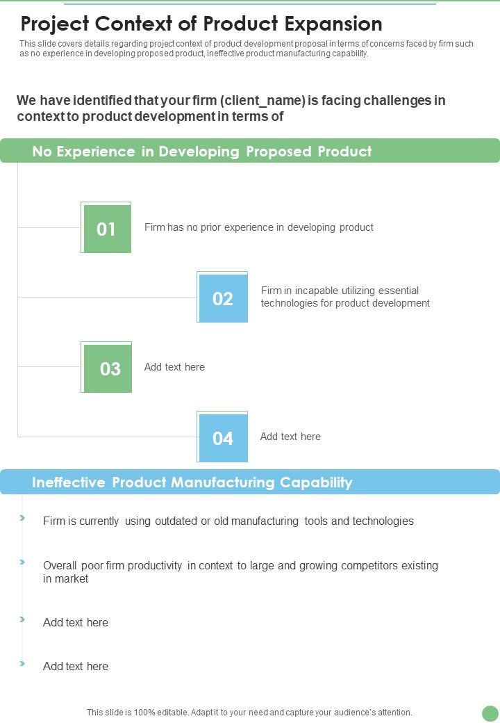 Project Context Of Product Expansion One Pager Sample Example Document