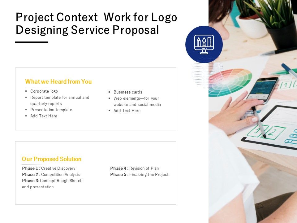 Project Context Work For Logo Designing Service Proposal Ppt Powerpoint Presentation