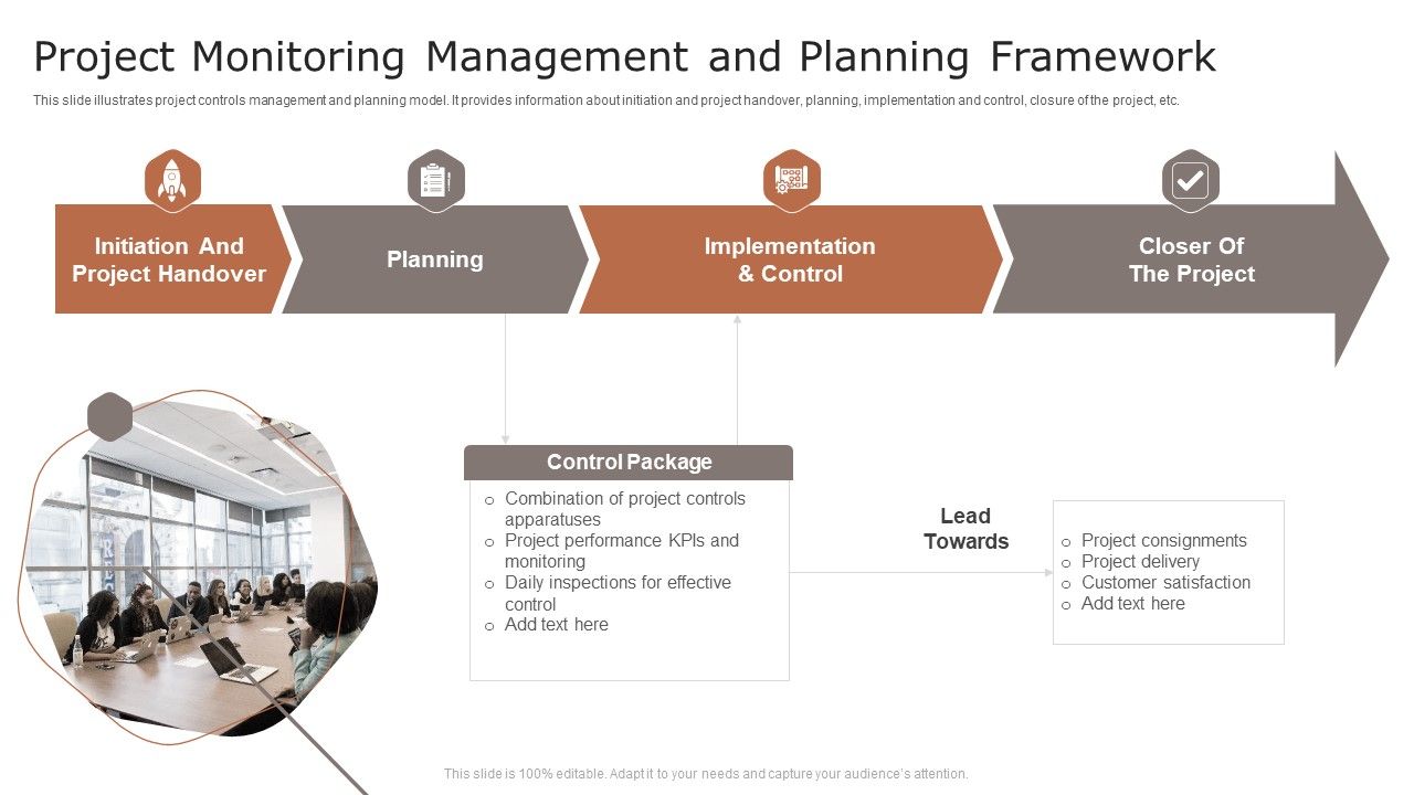 Project Monitoring Management And Planning Framework Ppt Model Brochure Pdf