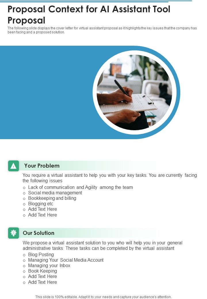 Proposal Context For AI Assistant Tool Proposal One Pager Sample Example Do