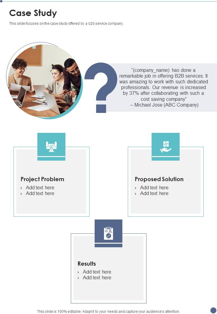Proposal For B2B Services Case Study One Pager Sample Example Document