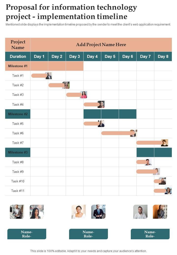 Proposal For Information Technology Project Implementation Timeline One Pag