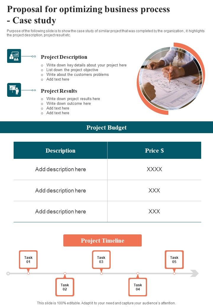 Proposal For Optimizing Business Process Case Study One Pager Sample Exampl