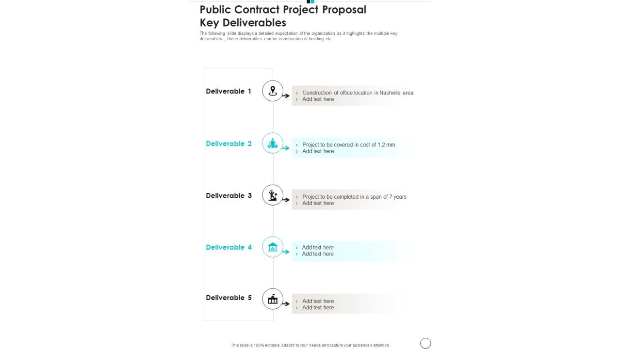 Public Contract Project Proposal Key Deliverables One Pager Sample Example
