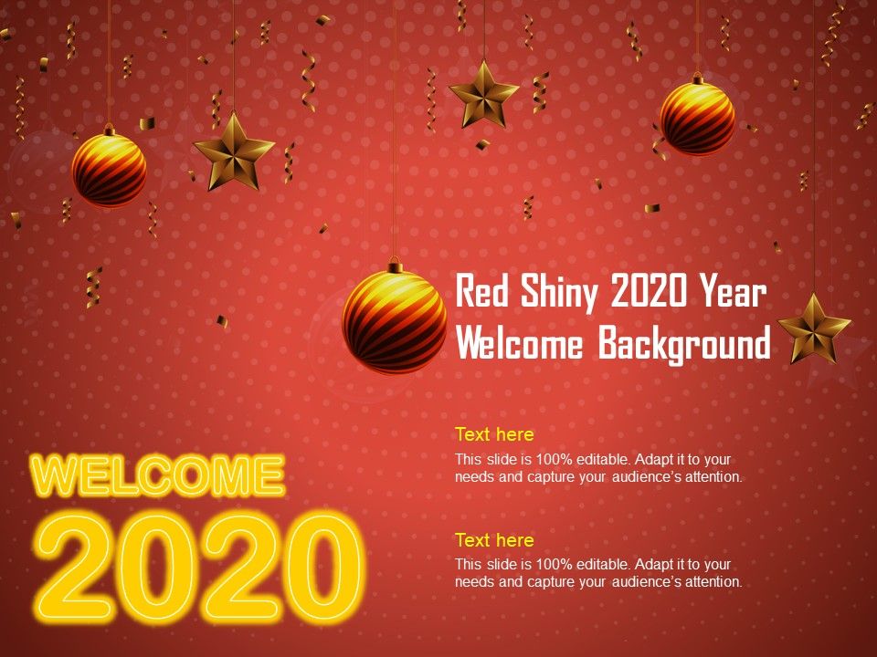 Red Shiny 2020 Year Welcome Background Ppt PowerPoint Presentation Ideas Gr