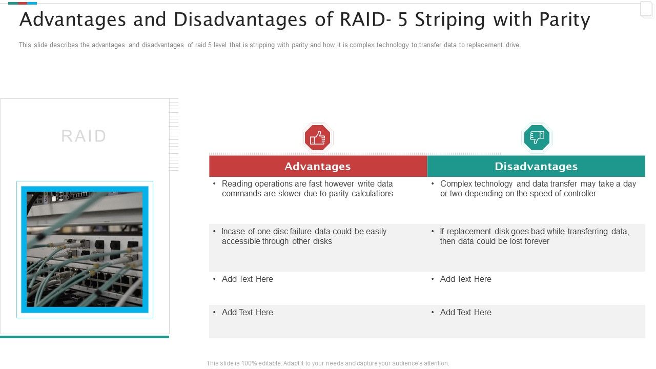 Redundant Array Of Independent Disks Storage IT Advantages And Disadvantages Of RAID 5 Striping ...