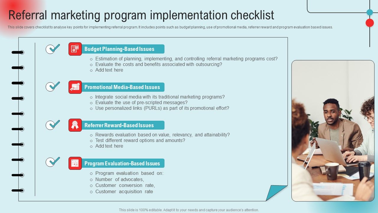 Referral Marketing Program Implementation Checklist Ppt PowerPoint Presentation File Example ...