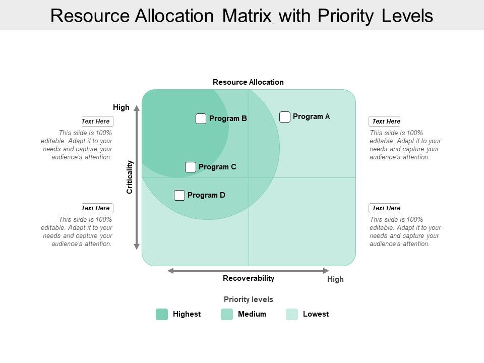 Resource Allocation Matrix With Priority Levels Ppt Powerpoint Presentation