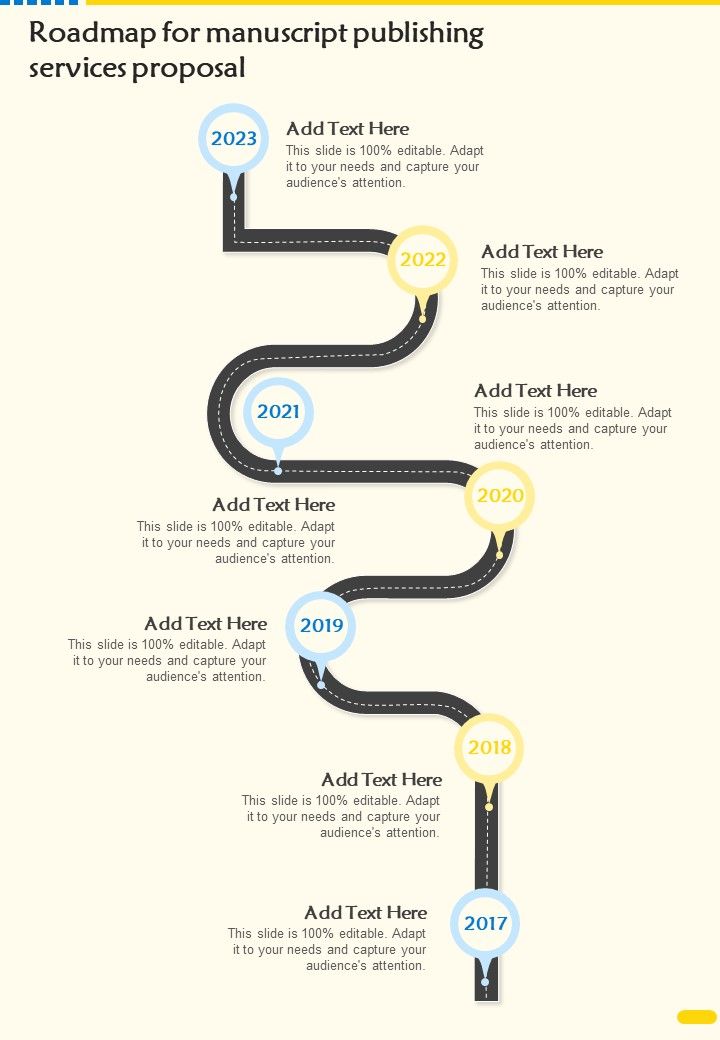 Roadmap For Manuscript Publishing Services Proposal One Pager Sample