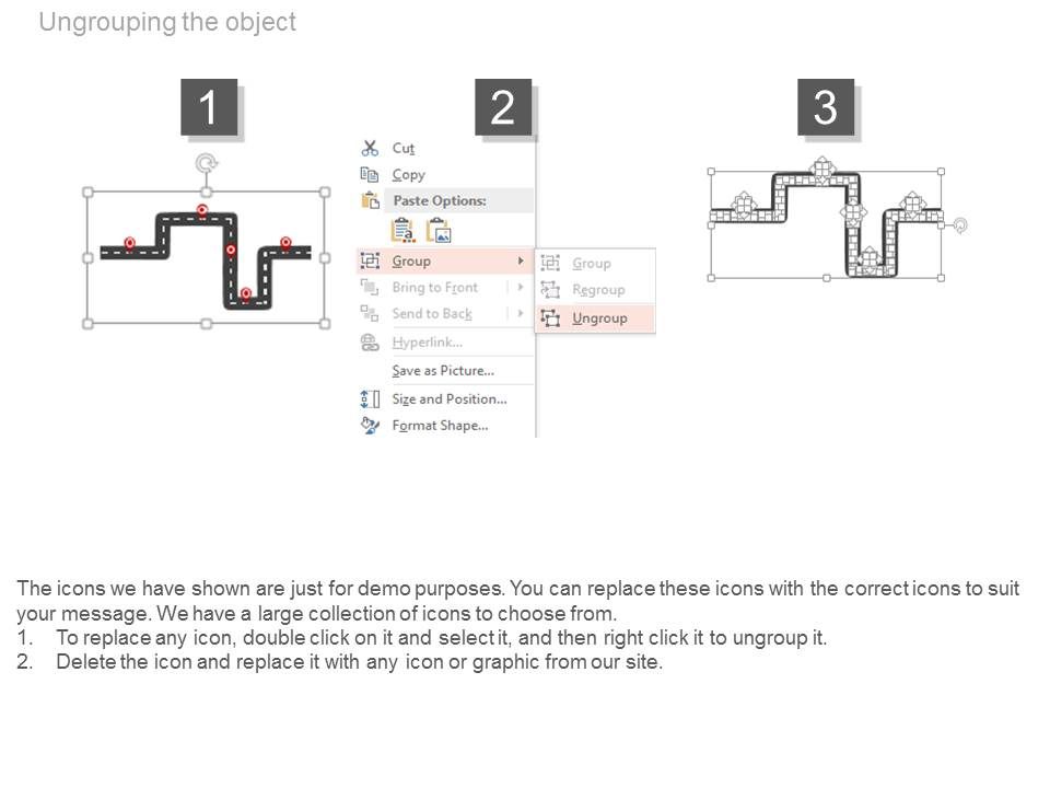 Roadmap With Location Pointers Powerpoint Slides 9435