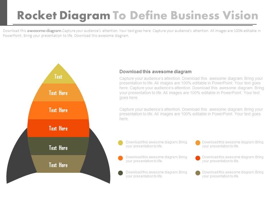 Rocket Diagram To Define Business Vision PowerPoint Slides