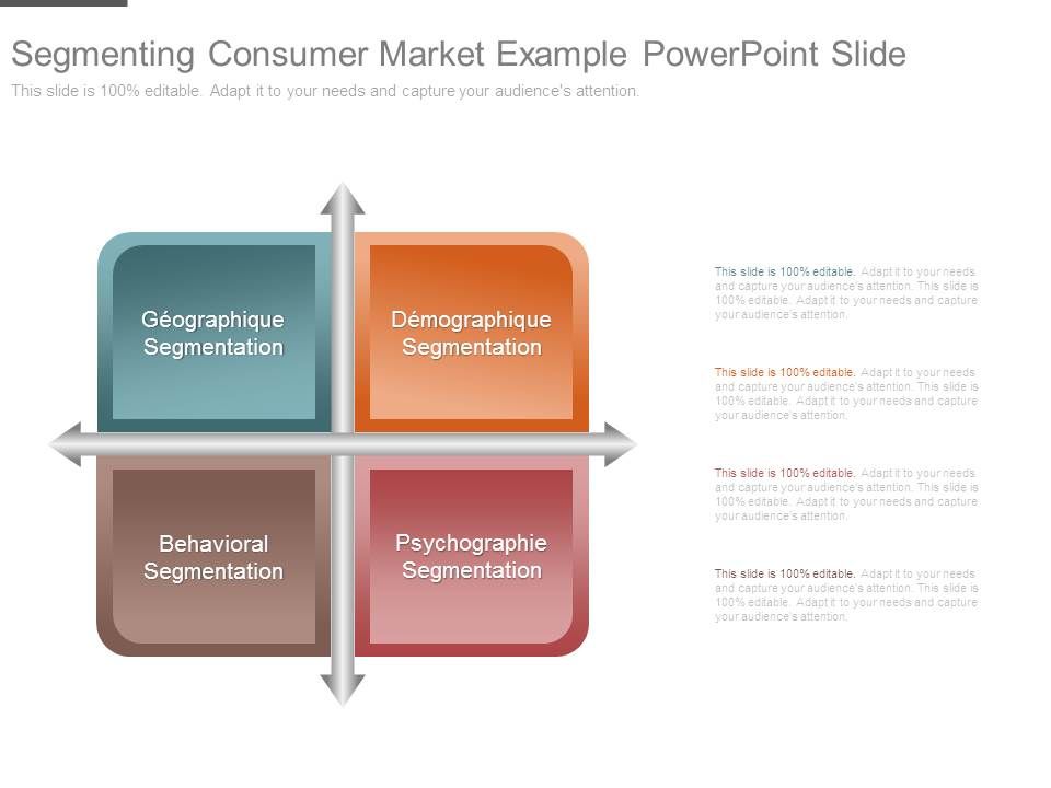 Segmenting Consumer Market Example Powerpoint Slide