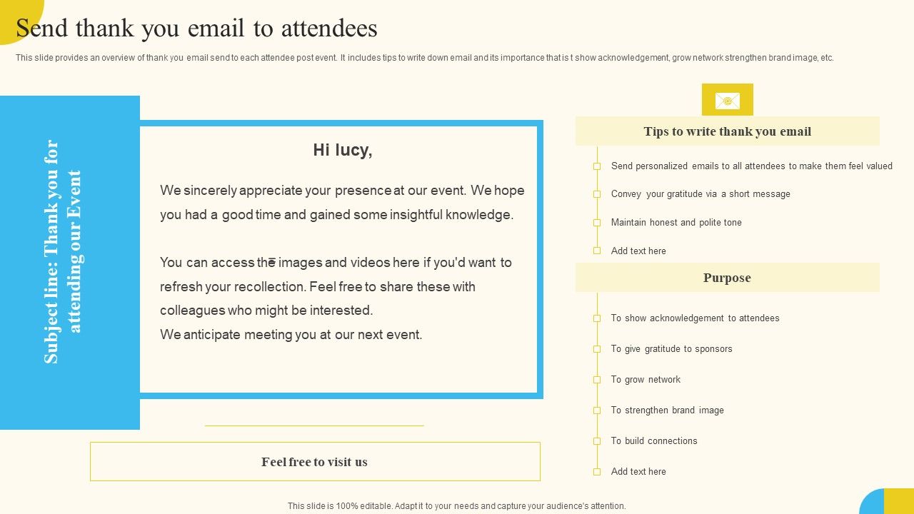 Send Thank You Email To Attendees Activities For Successful Launch Event In