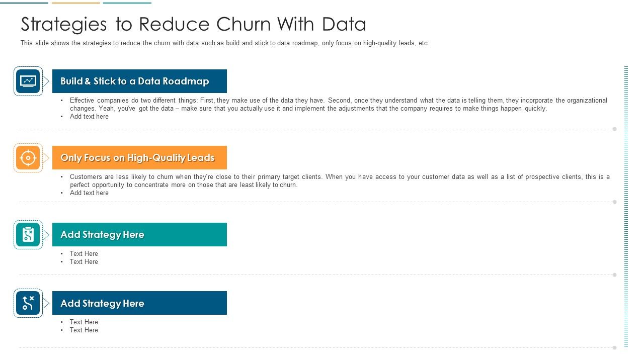 Strategies To Reduce Churn With Data Ppt Slides Maker Pdf