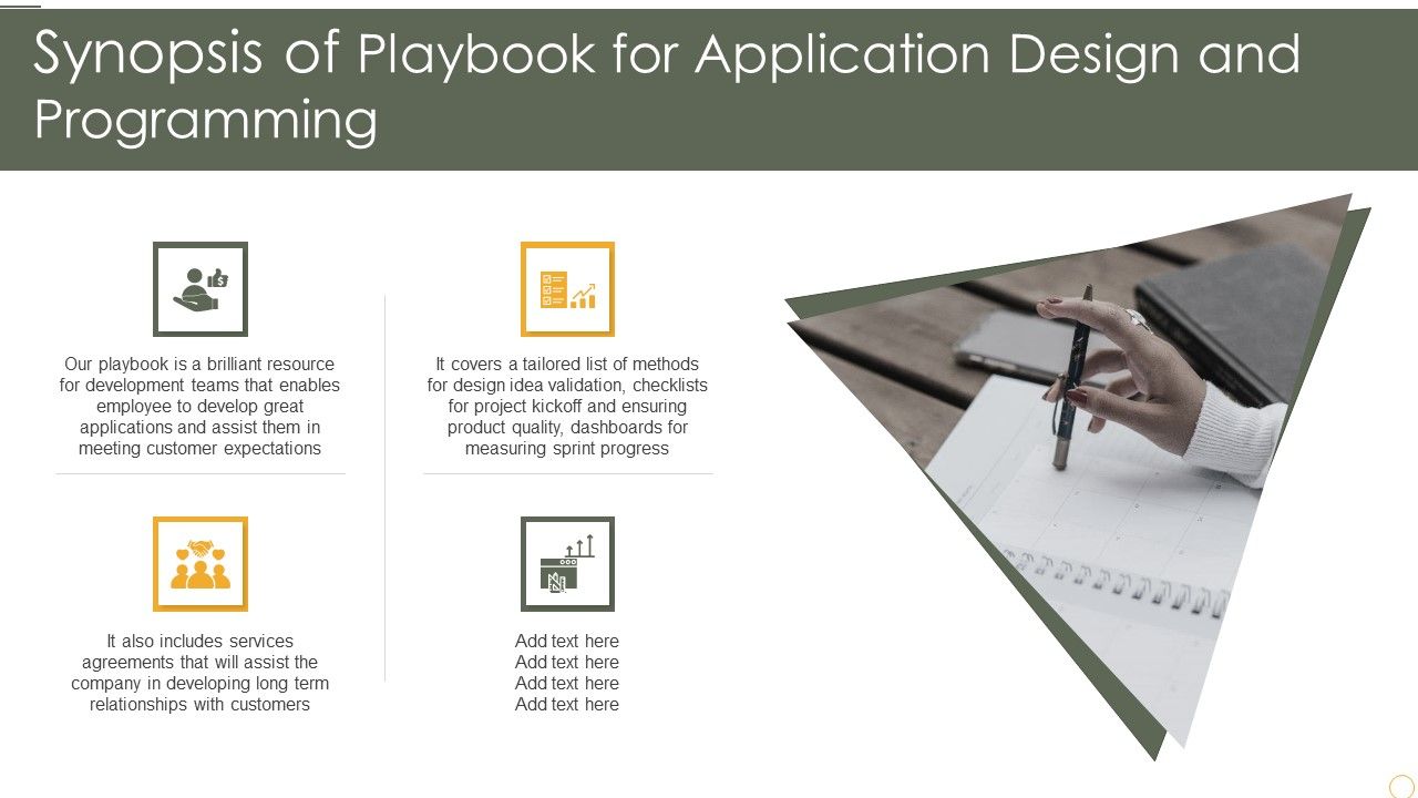 Synopsis Of Playbook For Application Design And Programming Demonstration PDF
