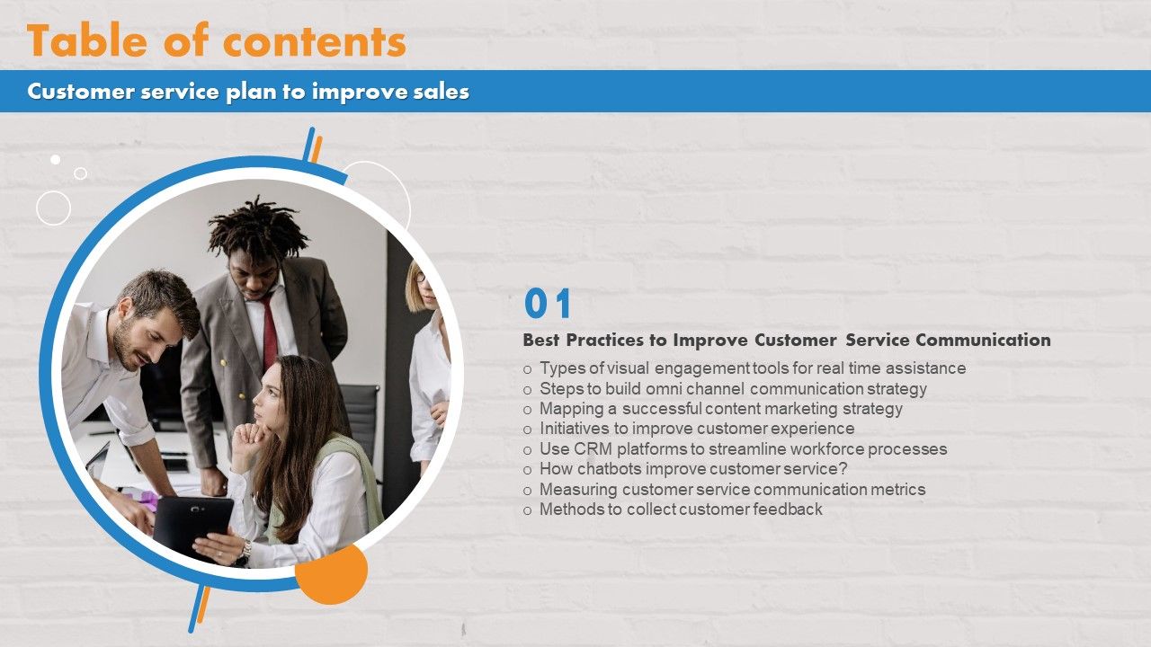 Table Of Contents Customer Service Plan To Improve Sales Tools Summary PDF Table Of Contents Customer Service Plan To Improve Sales Tools Summary PDF