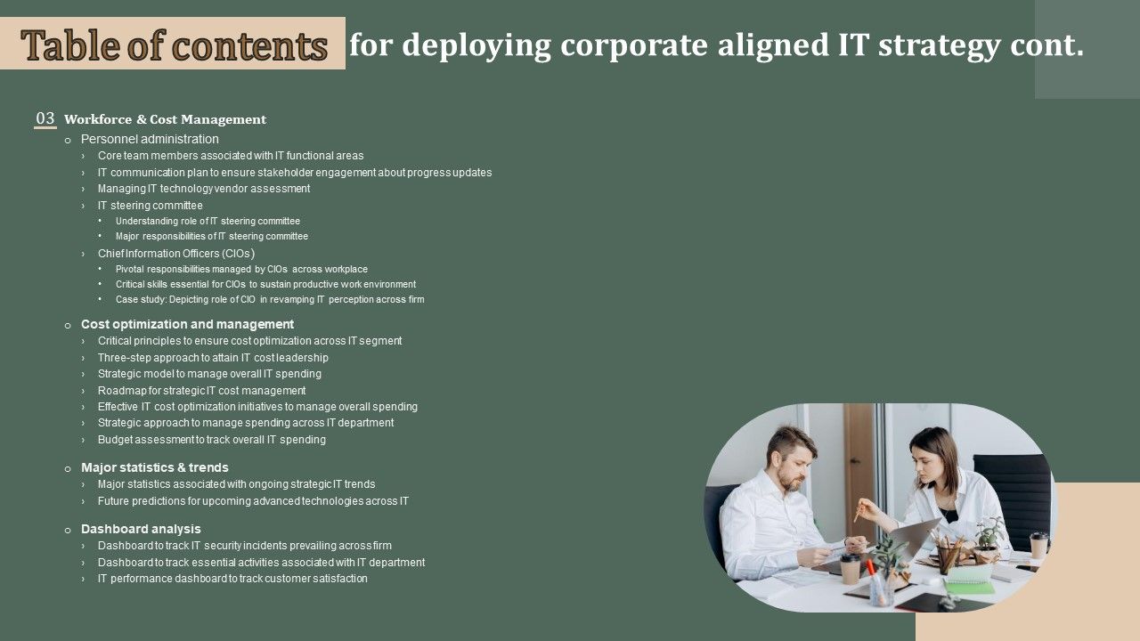 Table Of Contents For Deploying Corporate Aligned It Strategy Download Pdf
