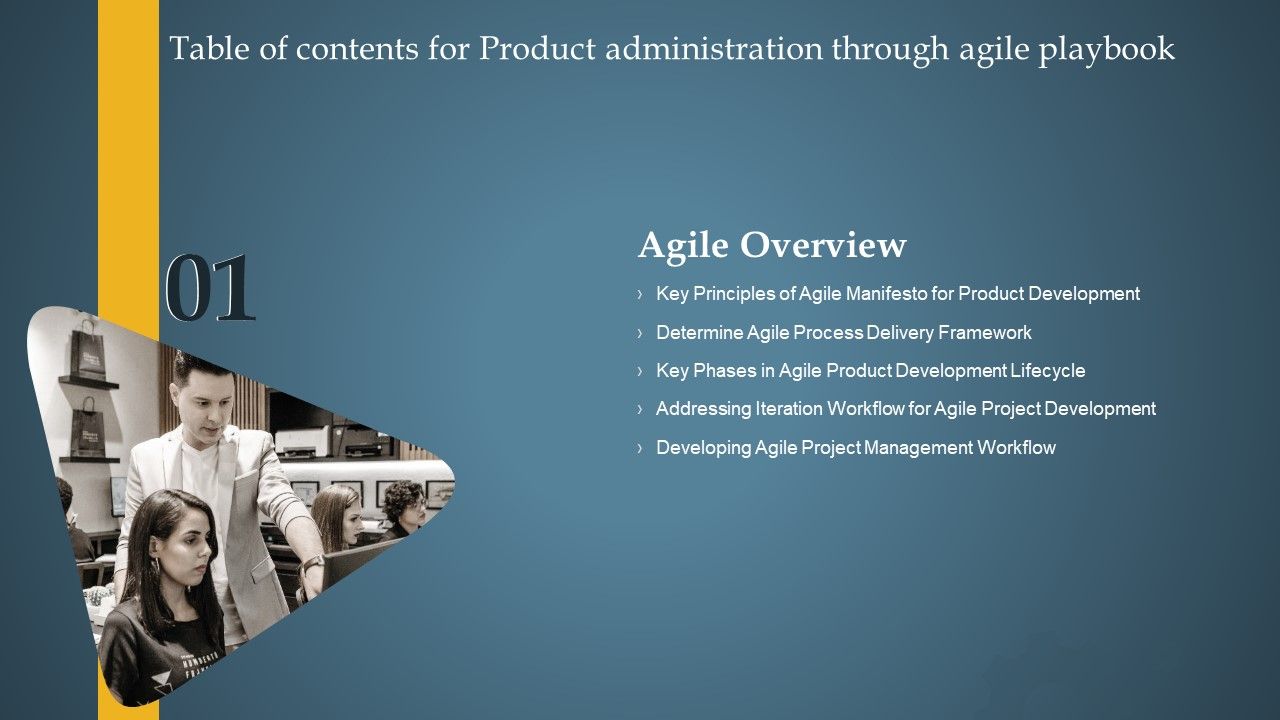 Table Of Contents For Product Administration Through Agile Playbook Sample Pdf