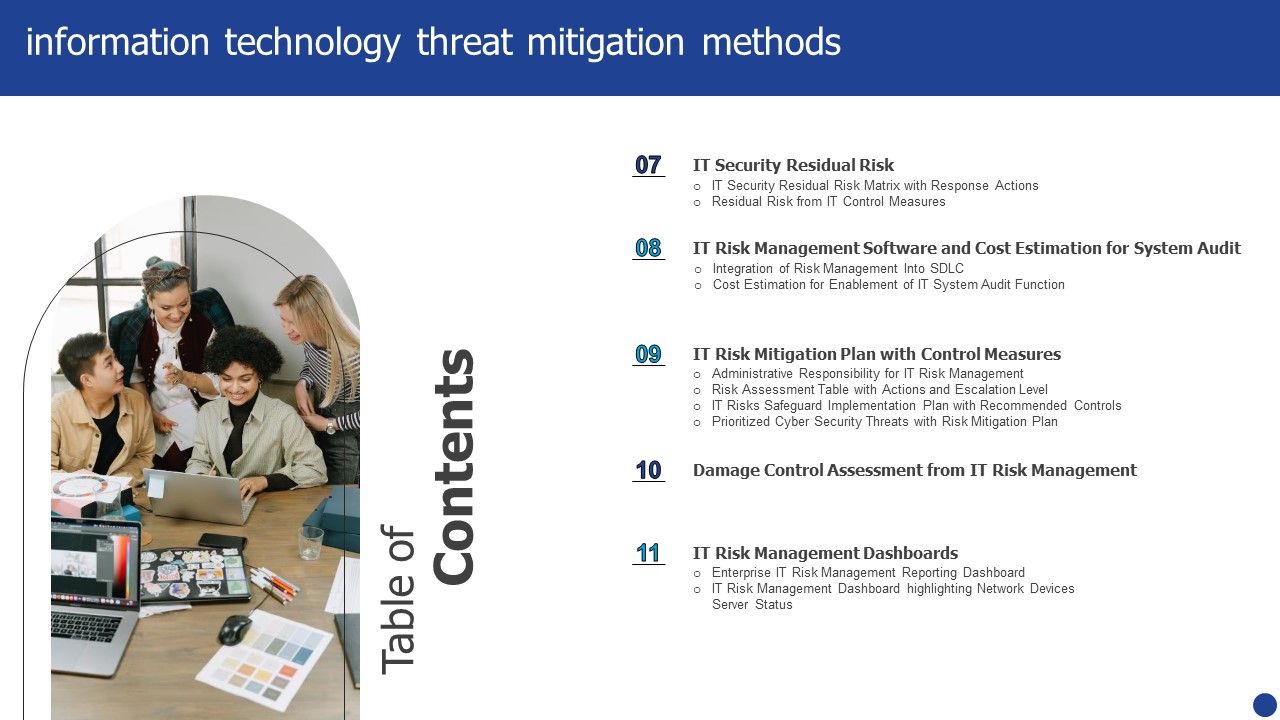 Table Of Contents Information Technology Threat Mitigation Methods Brochure Pdf