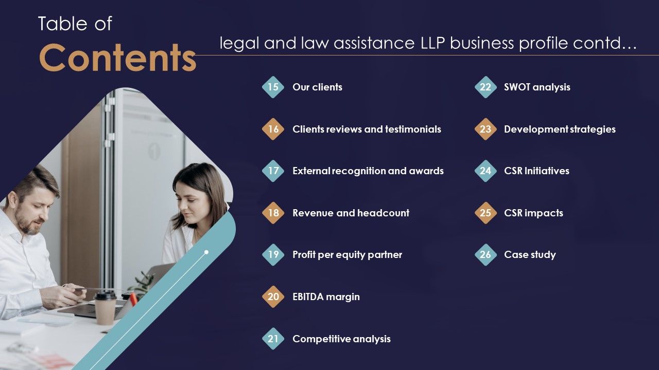 Table Of Contents Legal And Law Assistance LLP Business Profile ...