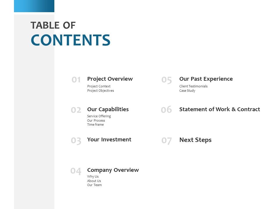 Table Of Contents Ppt PowerPoint Presentation Visual Aids Portfolio
