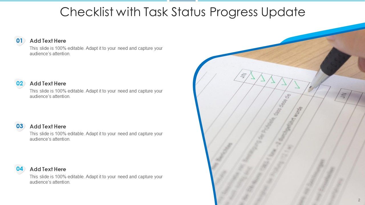 Task Status Progress Update Ppt Powerpoint Presentation Complete With Slides