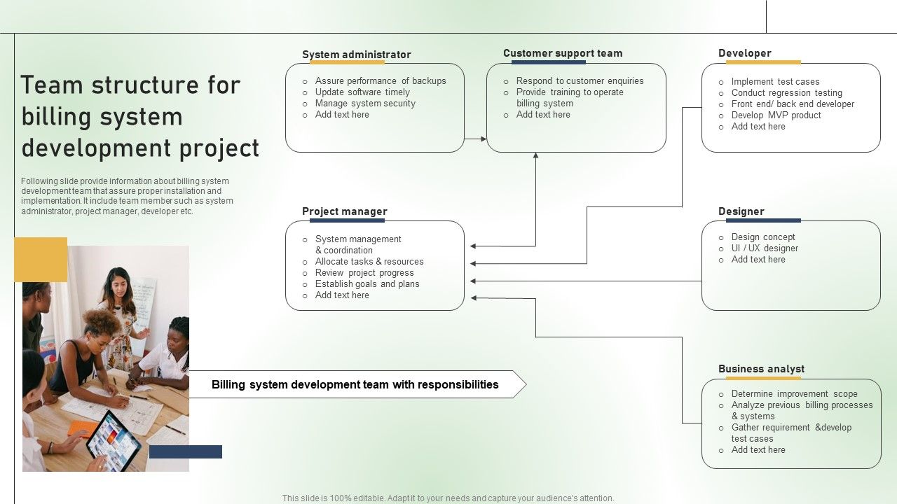 Team Structure For Billing System Development Project Ppt Powerpoint