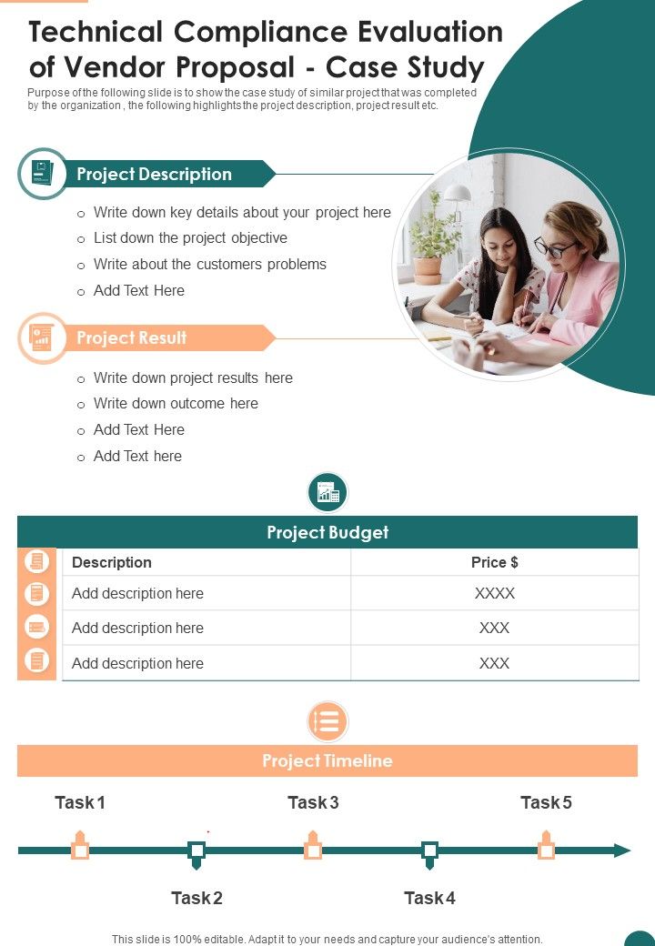 Technical Compliance Evaluation Of Vendor Proposal Case Study One Pager Sample Example Document