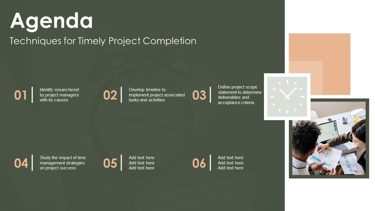 Techniques For Timely Project Completion Agenda Ppt Model Show PDF Techniques For Timely Project Completion Agenda Ppt Model Show PDF