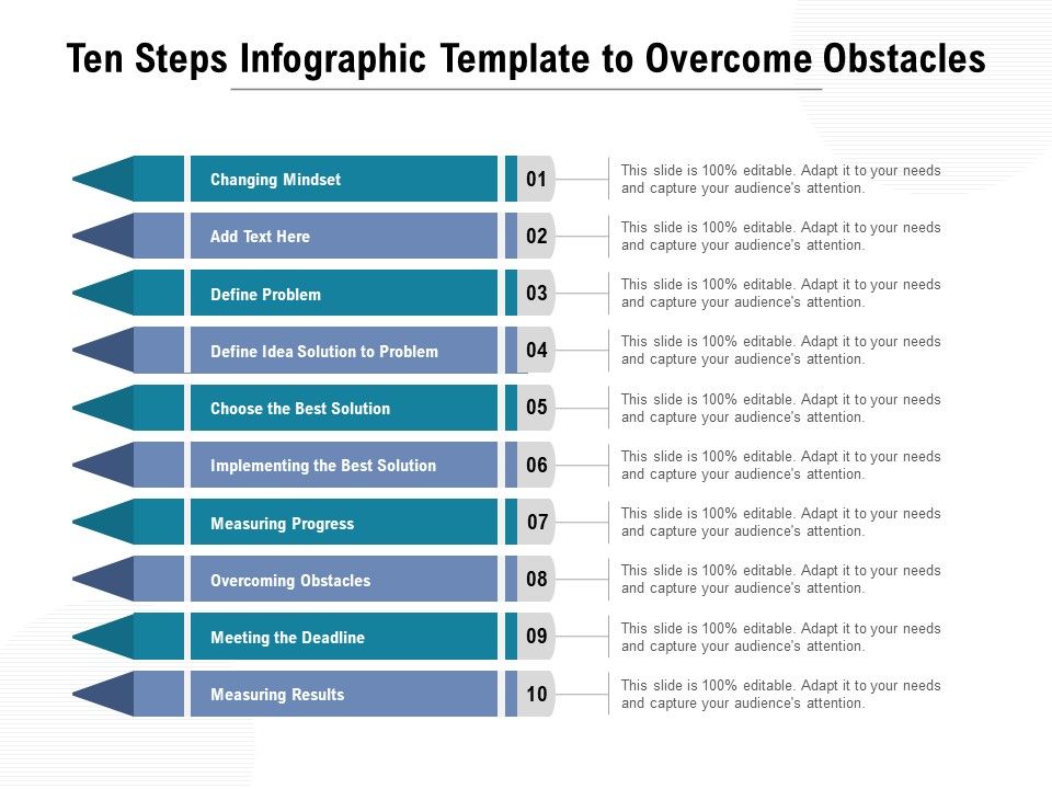 Ten Steps Infographic Template To Overcome Obstacles Ppt PowerPoint Presentation Outline ...