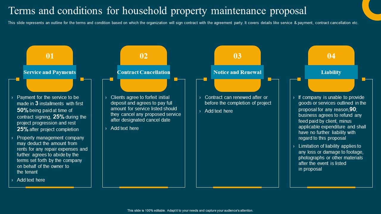 Terms And Conditions For Household Property Maintenance Proposal ...