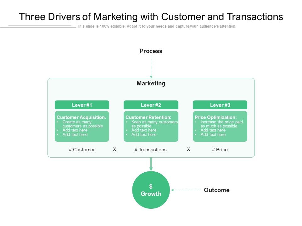 Three Drivers Of Marketing With Customer And Transactions Ppt PowerPoint Presentation Gallery ...