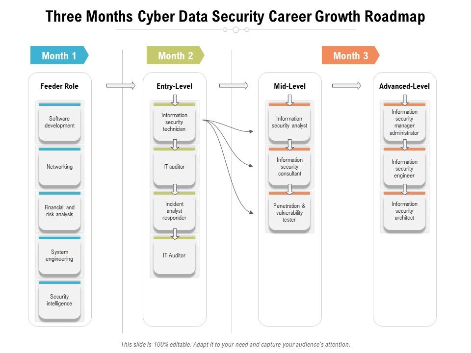 Three Months Cyber Data Security Career Growth Roadmap Diagrams Three Months Cyber Data Security Career Growth Roadmap Diagrams