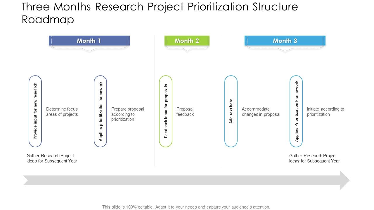 Three Months Research Project Prioritization Structure Roadmap Structure
