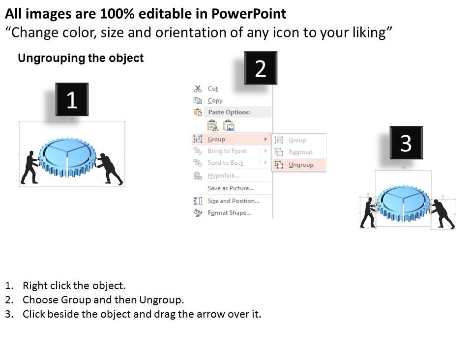 Three Options Gear Infographic Diagram Powerpoint Template