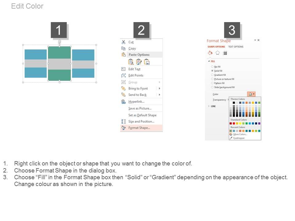 Three Text Boxes With Percentage Values And Icons Powerpoint Slides