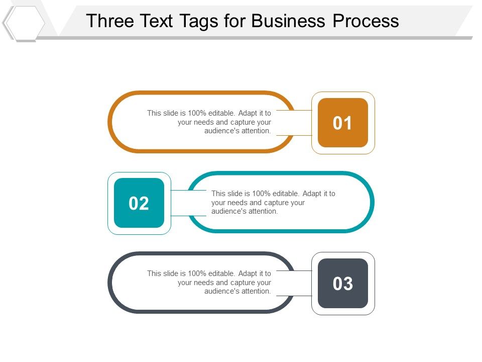 Three Text Tags For Business Process Ppt PowerPoint Presentation Gallery Ma