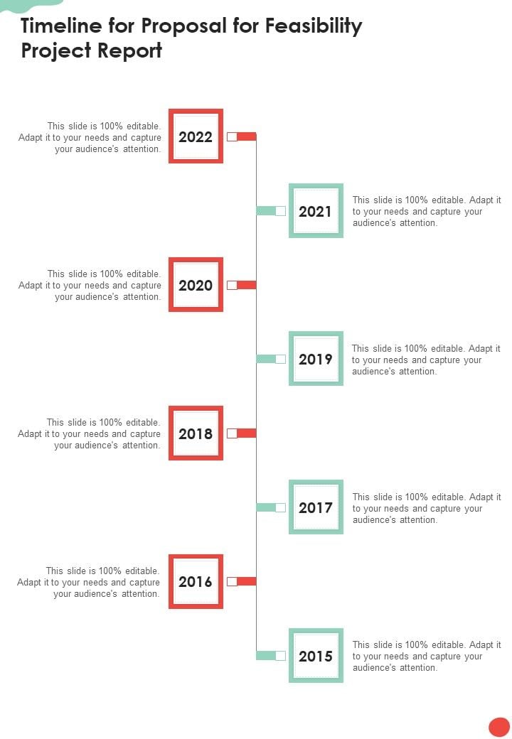 Timeline For Proposal For Feasibility Project Report One Pager Sample Examp