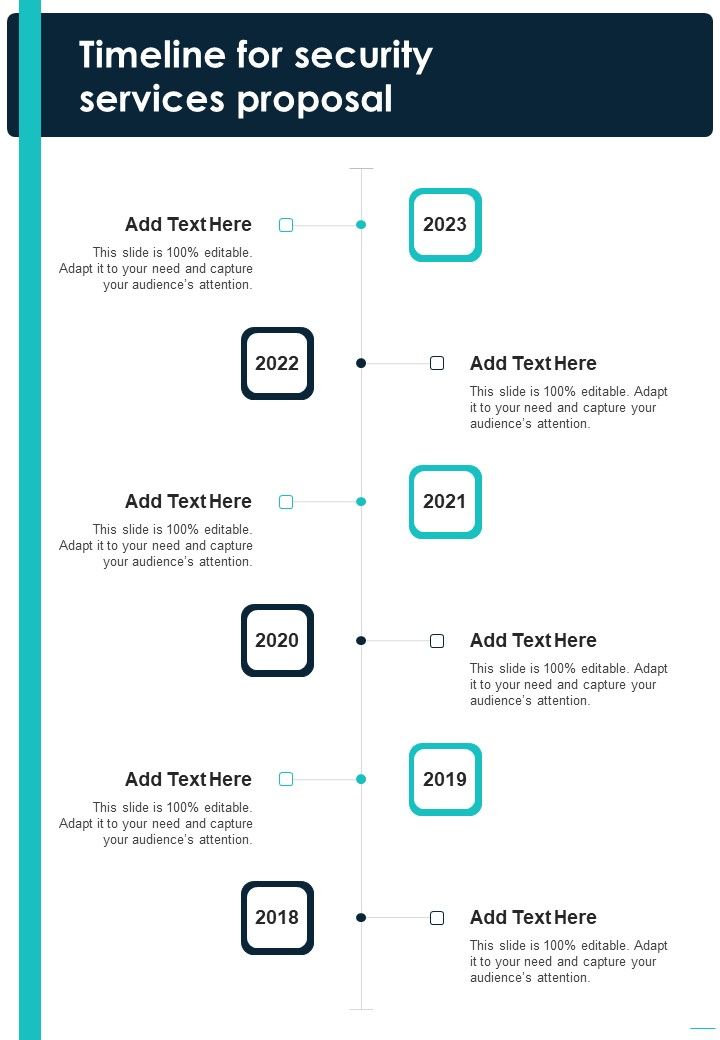 Timeline For Security Services Proposal One Pager Sample Example Document