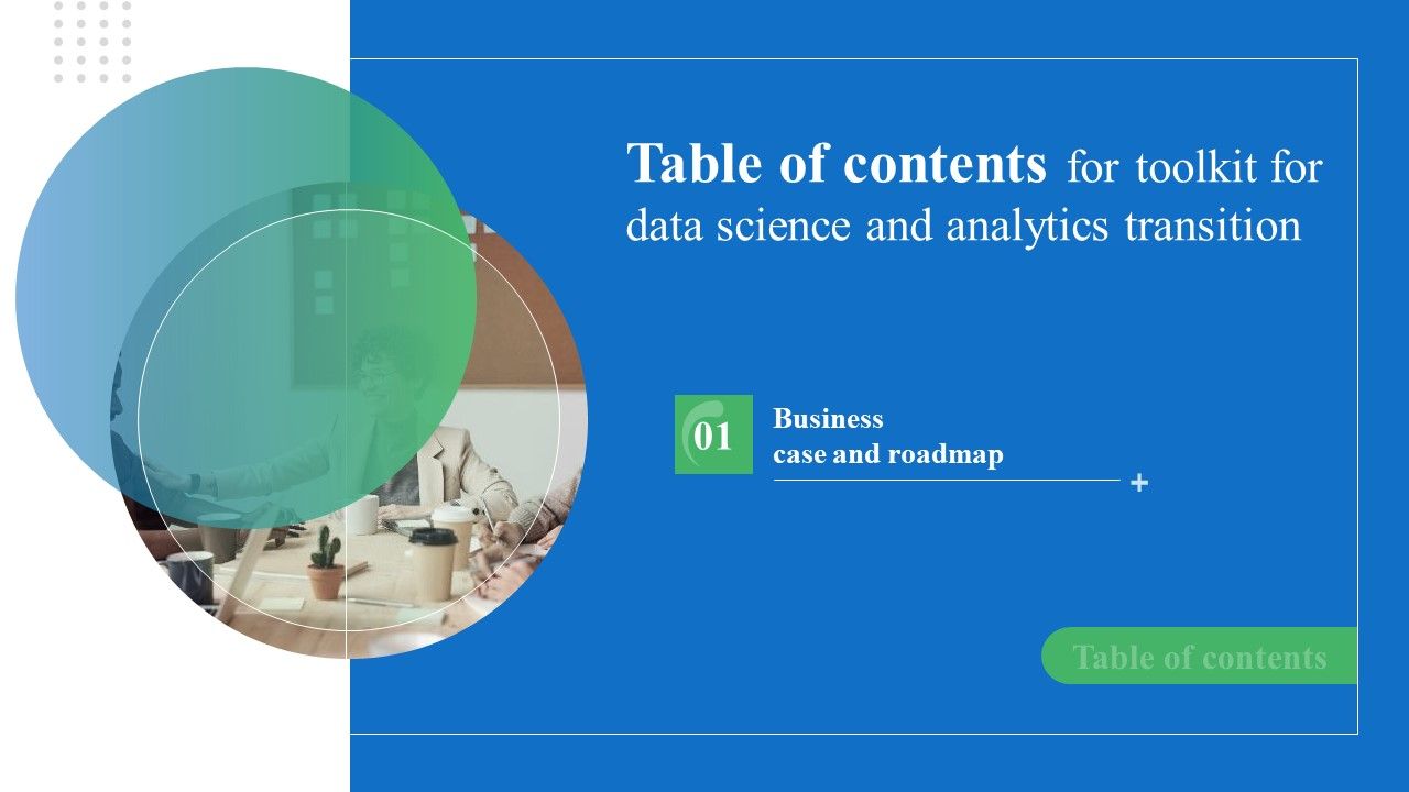 Toolkit For Data Science And Analytics Transition Table Of Contents Graphics PDF