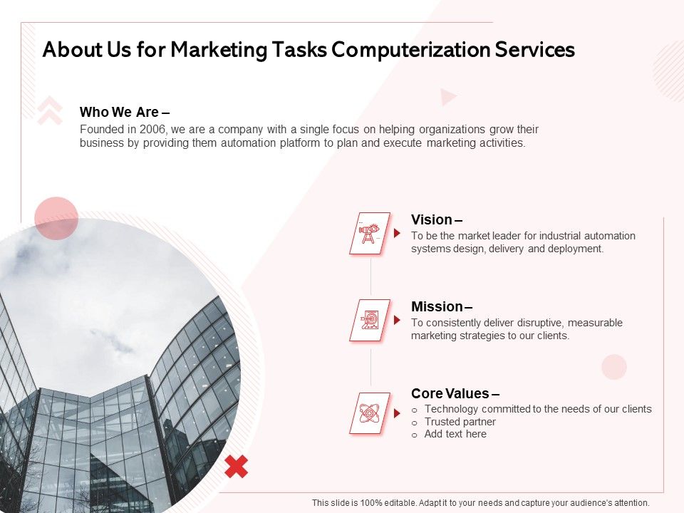 Transforming Marketing Services Through Automation Proposal About Us