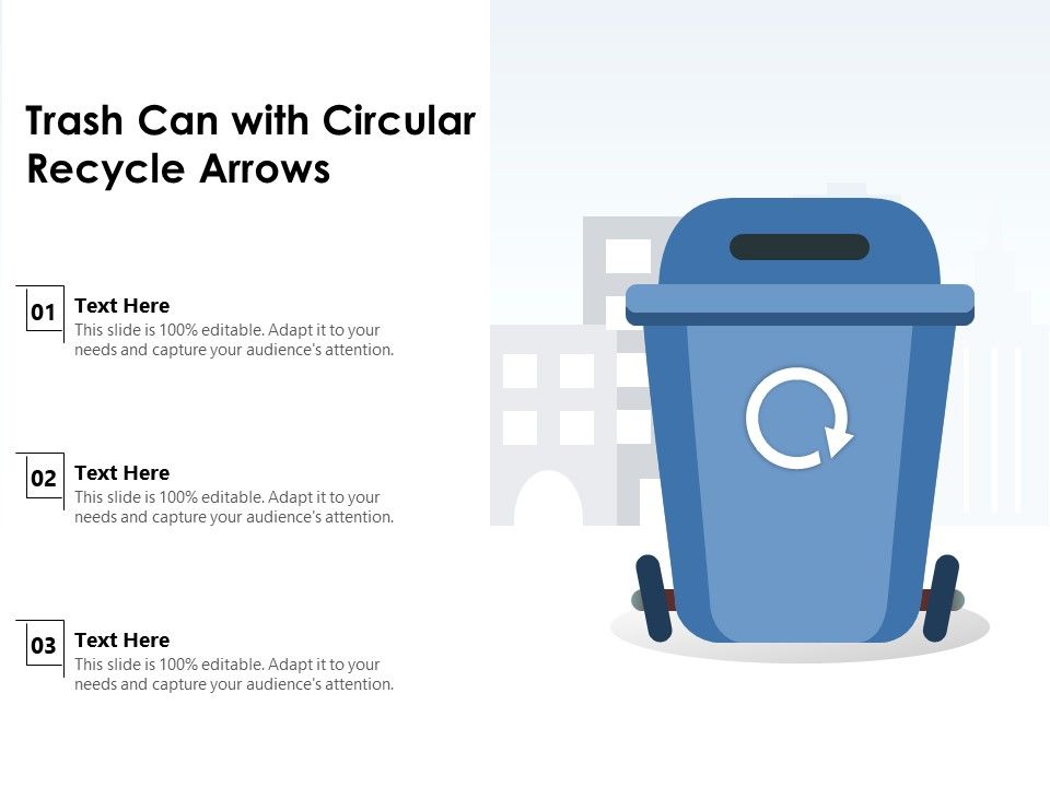 Trash Can With Circular Recycle Arrows Ppt PowerPoint Presentation ...