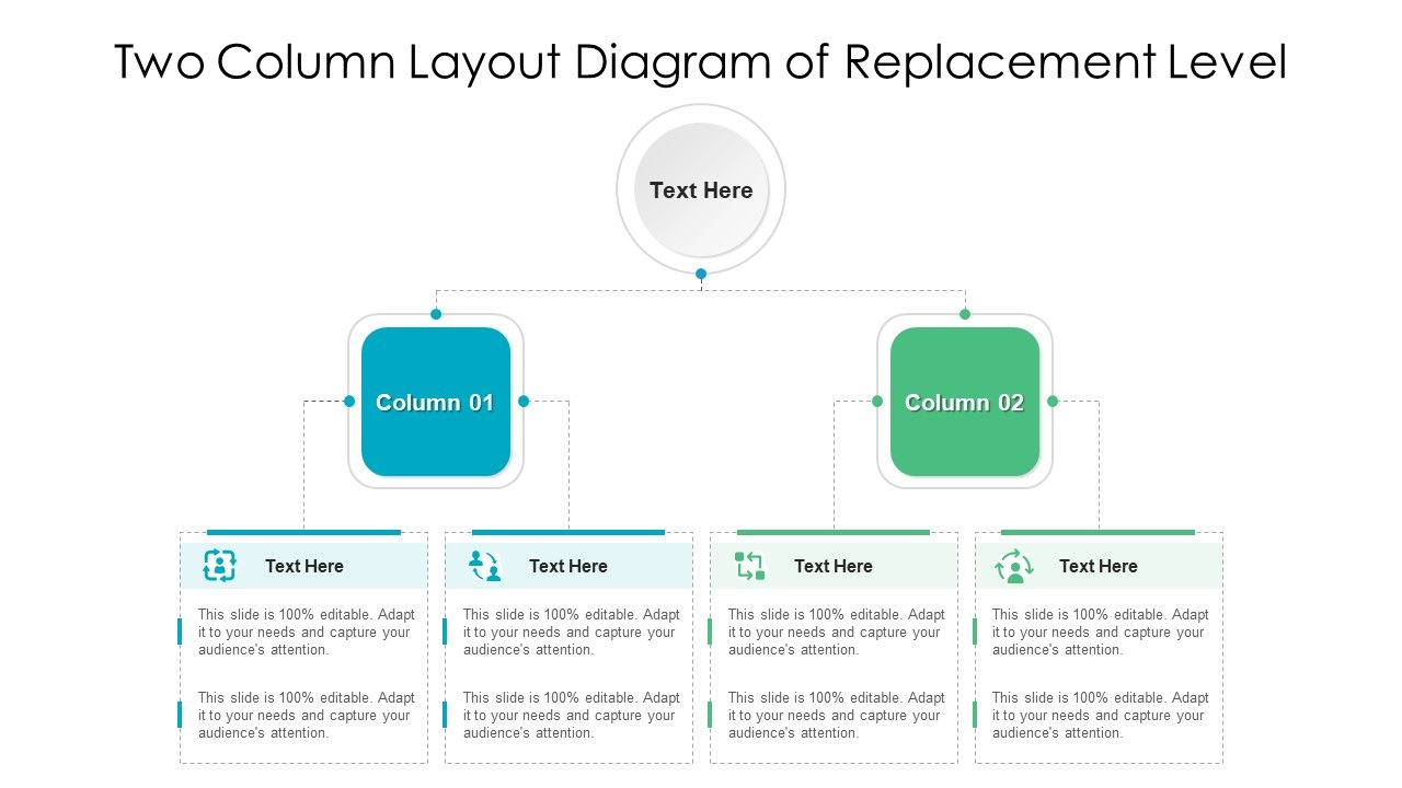 Two Column Layout Diagram Of Replacement Level Ppt PowerPoint Presentation Ideas Influencers PDF