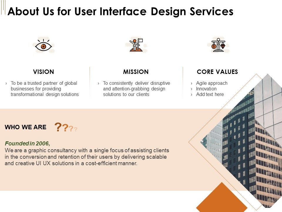 Ui Software Design About Us For User Interface Design Services Ppt Infographics Template Pdf