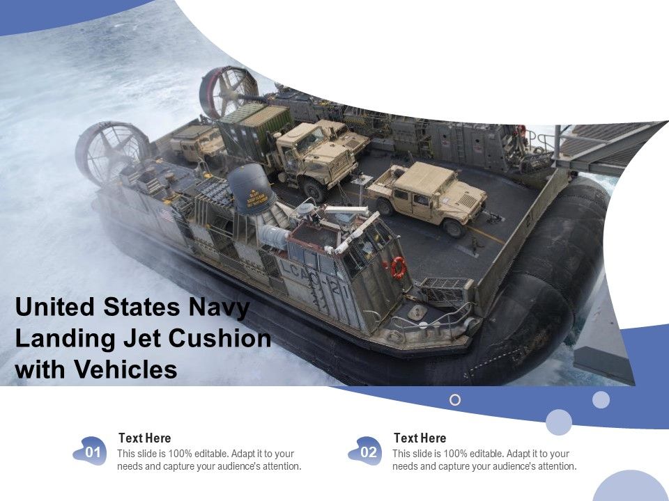 United States Navy Landing Jet Cushion With Vehicles Ppt PowerPoint ...