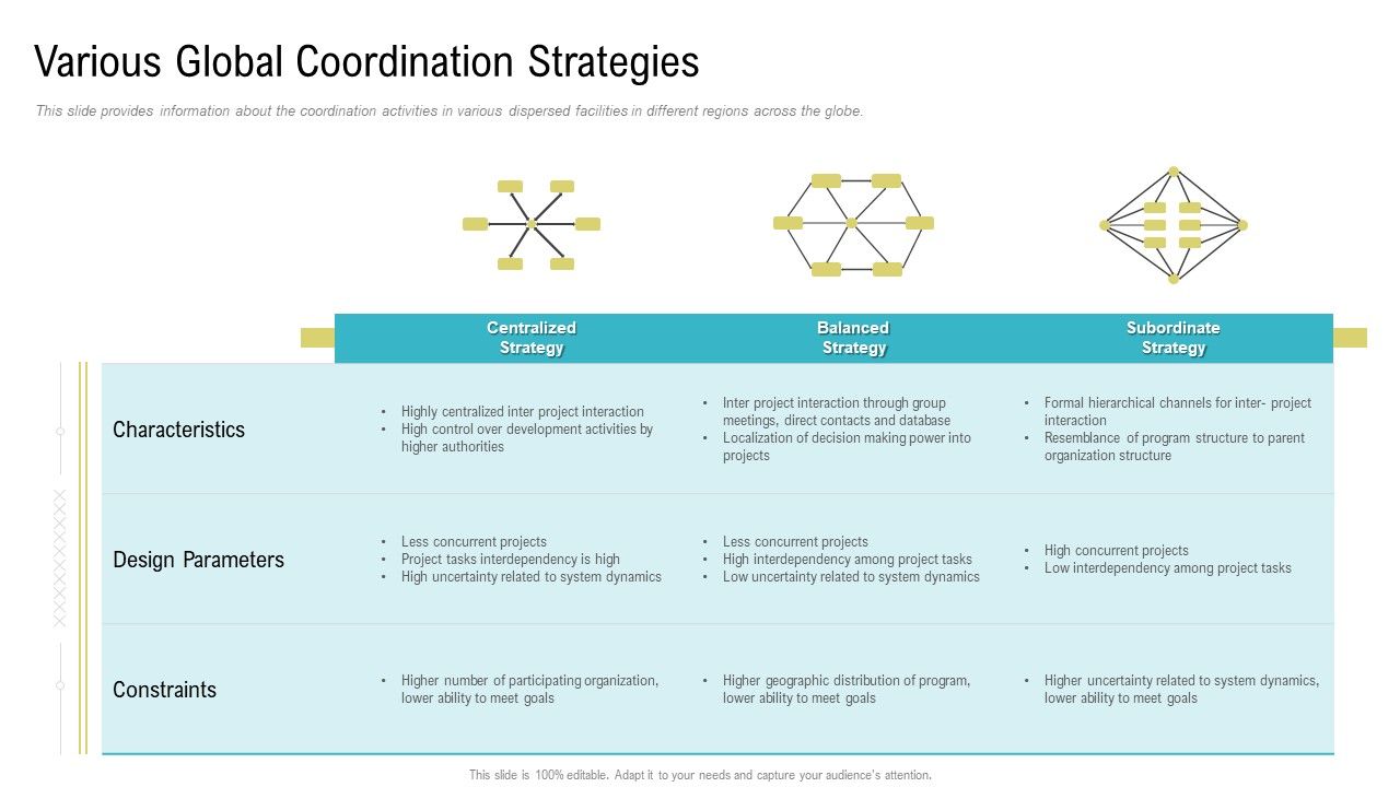 Various Global Coordination Strategies Ppt Model Files Pdf