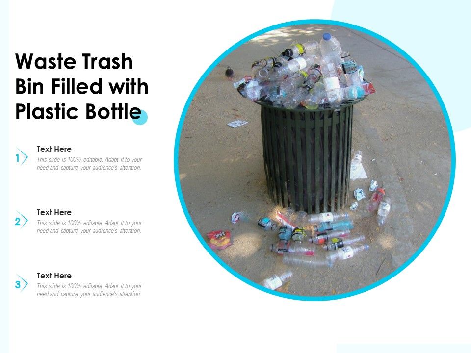 Waste Trash Bin Filled With Plastic Bottle Ppt PowerPoint Presentation Portfolio Slides PDF