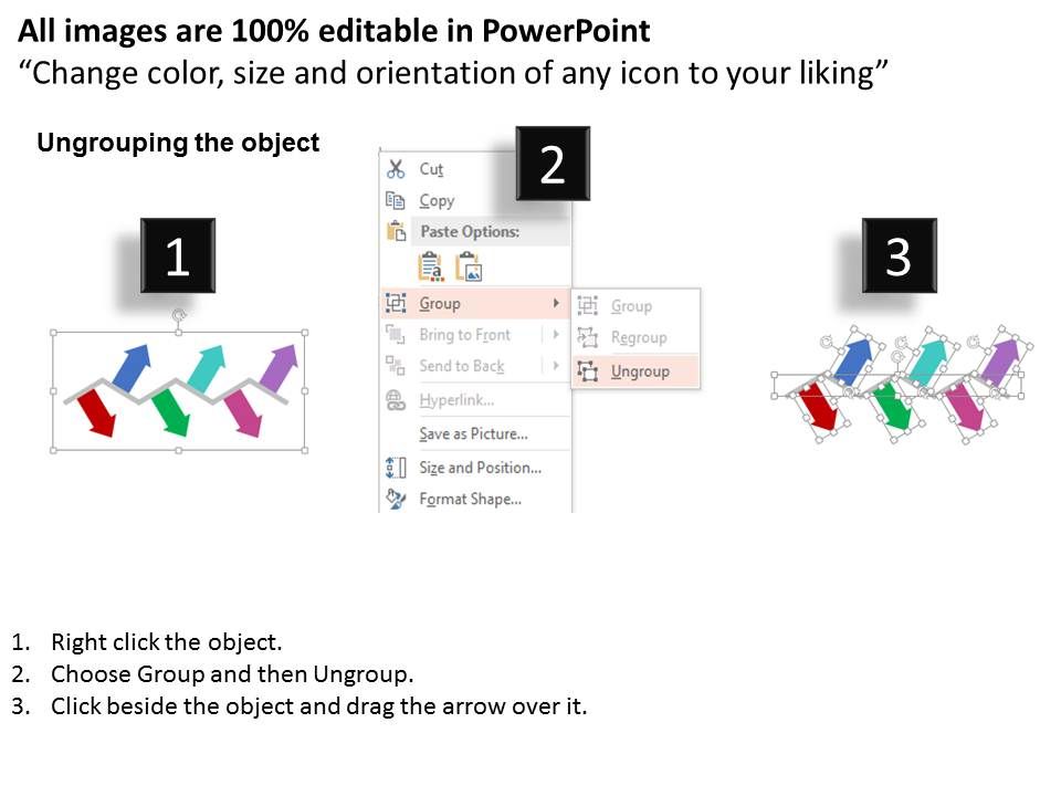 Zigzag Timeline With Six Arrows Powerpoint Templates