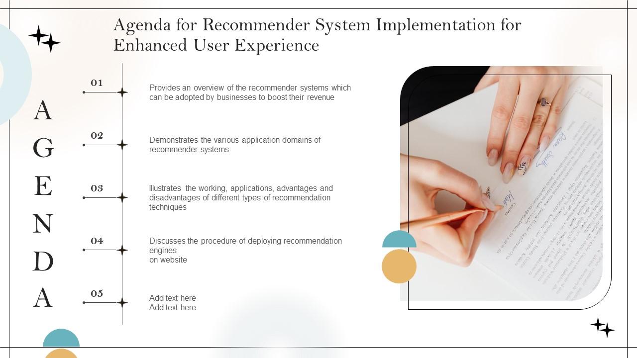Agenda For Recommender System Implementation For Enhanced User ... Agenda For Recommender System Implementation For Enhanced User ...